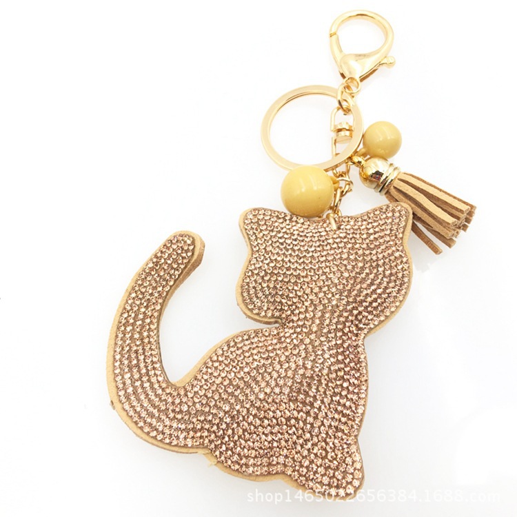 Diamante Cat Keychain gold - Bagzone - Supplier of Wholesale Fashion ...