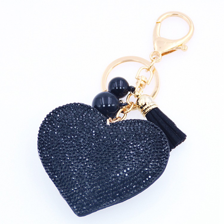 Diamante heart Keychain gold black - Bagzone - Supplier of Wholesale ...