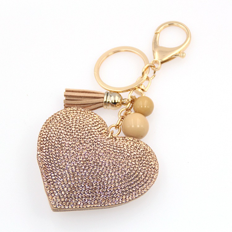 Diamante Heart Keychain Gold Gold - Bagzone - Supplier of Wholesale ...