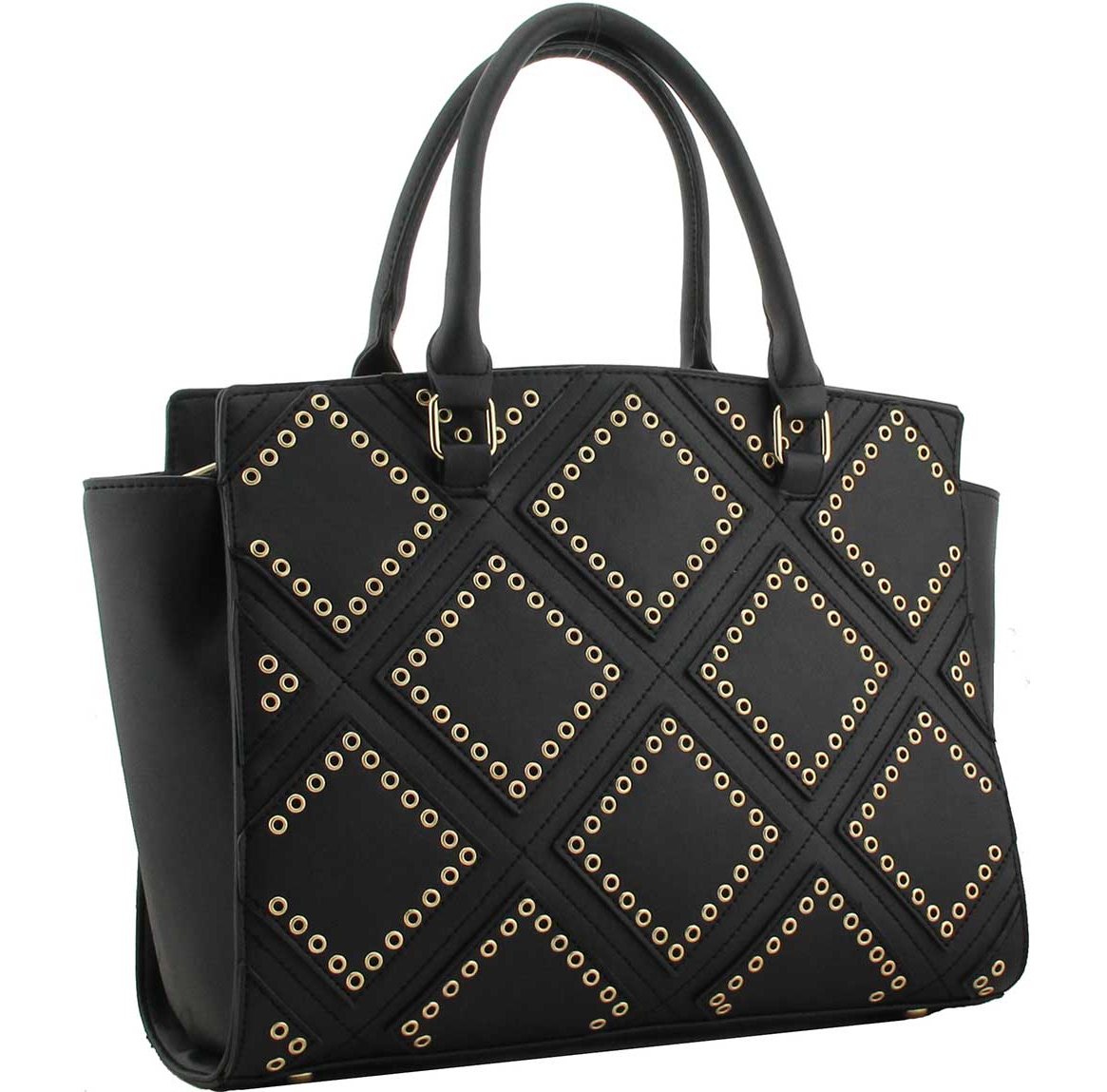 1659 - Susan black eyelet detail tote - Bagzone - Supplier of Wholesale ...