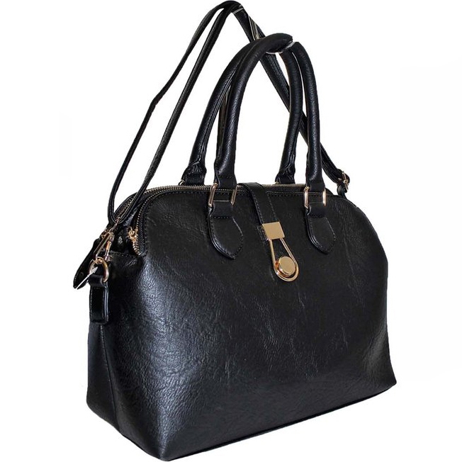 111 Black - 3 Section PU Handbag - Bagzone - Supplier of Wholesale ...
