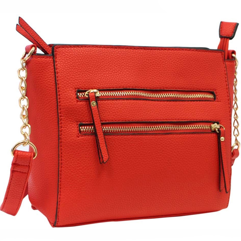 134 Red - Multi Zip Front pockets Handbag - Bagzone - Supplier of ...
