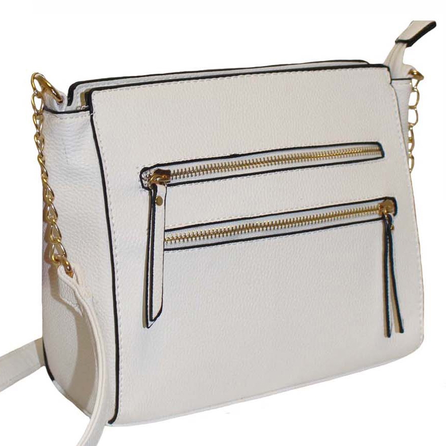 134 White - Multi Zip Front pockets Handbag - Bagzone - Supplier of ...