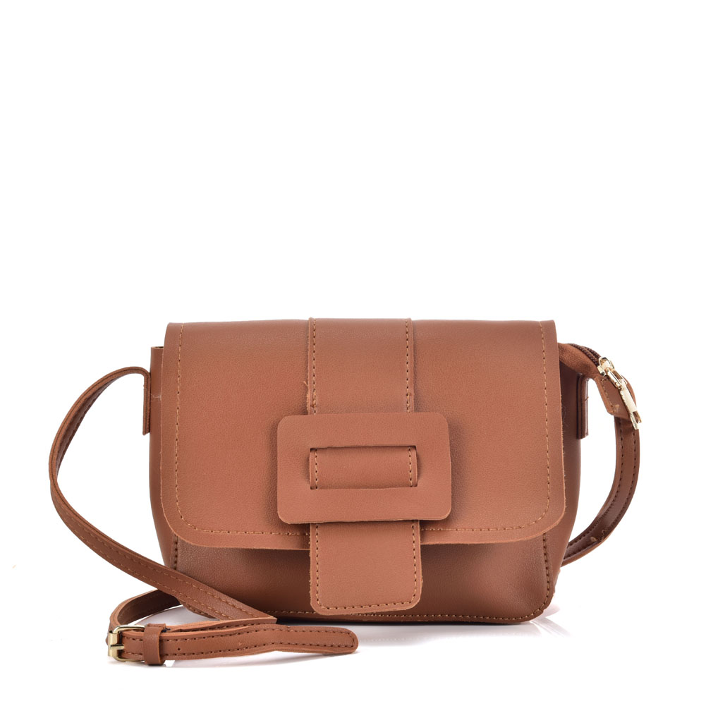 Tan Buckle Cross Body - 5433 Tan - www.bagzone.co.uk
