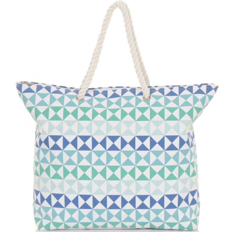 Triangle Ocean Beach Bag with Rope Handles - bagzone.co.uk