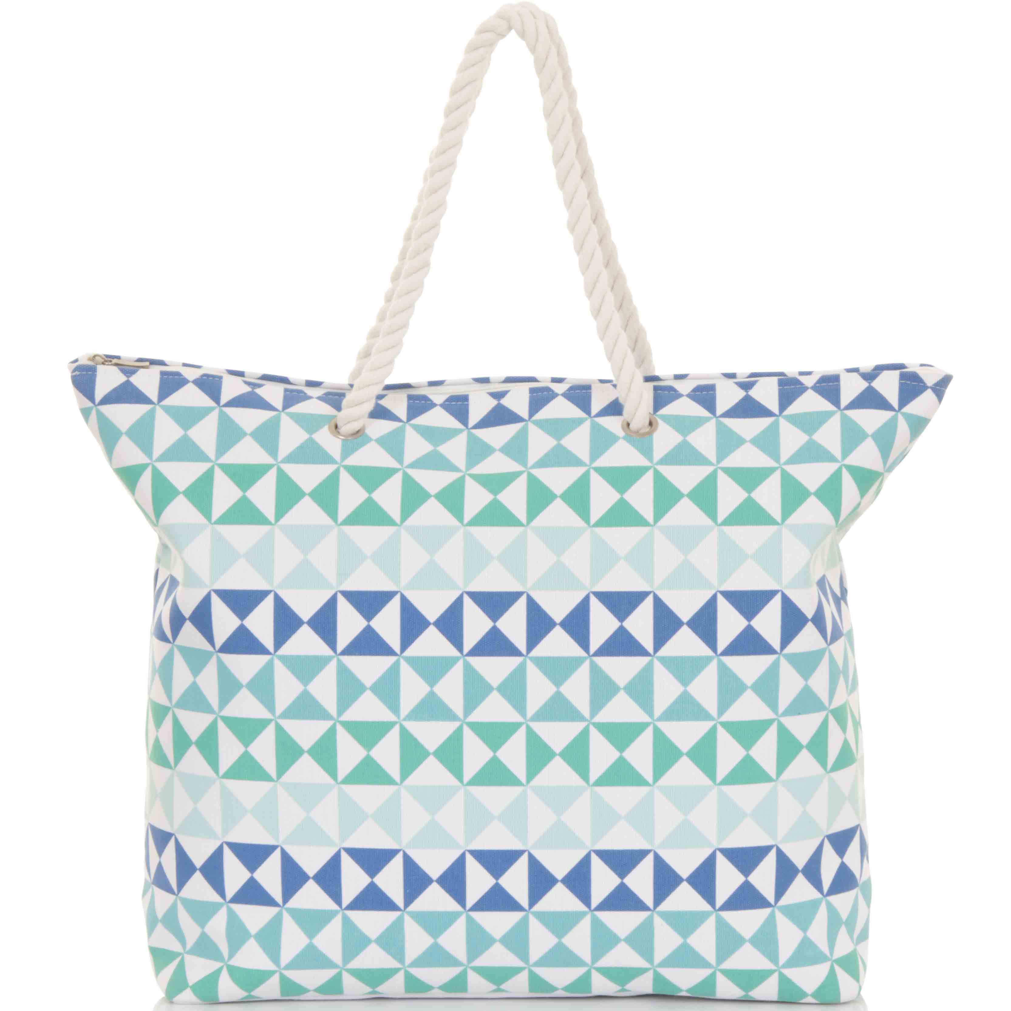 Triangle Ocean Beach Bag with Rope Handles - bagzone.co.uk